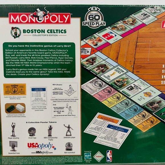 Hasbro | Games | Vintage Monopoly Boston Celtics Nba Collectors Edition ...